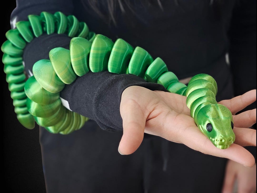 3 Sizes 35" Articulating Ball Python Snake 3D Printed Fidget Toy Desk ...