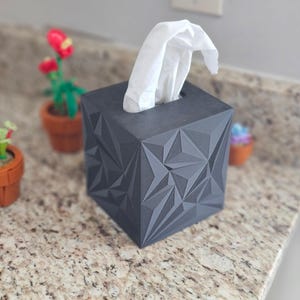 Geometric Tissue Box Cover – Modern 3D Printed Tissue Box Holder ...