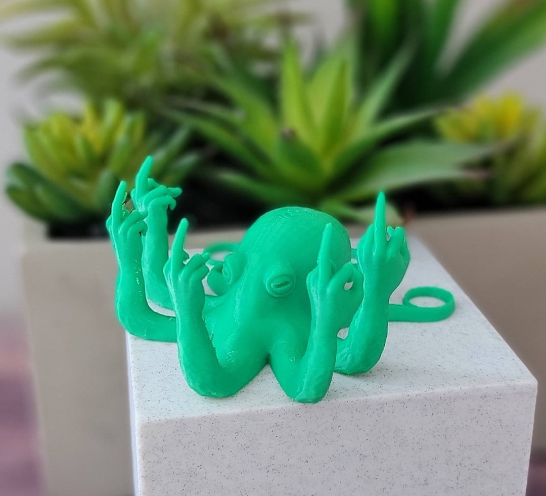 Octopus Middle Finger 3 Sizes Fucktopus Vulgar Desk 3D - Etsy