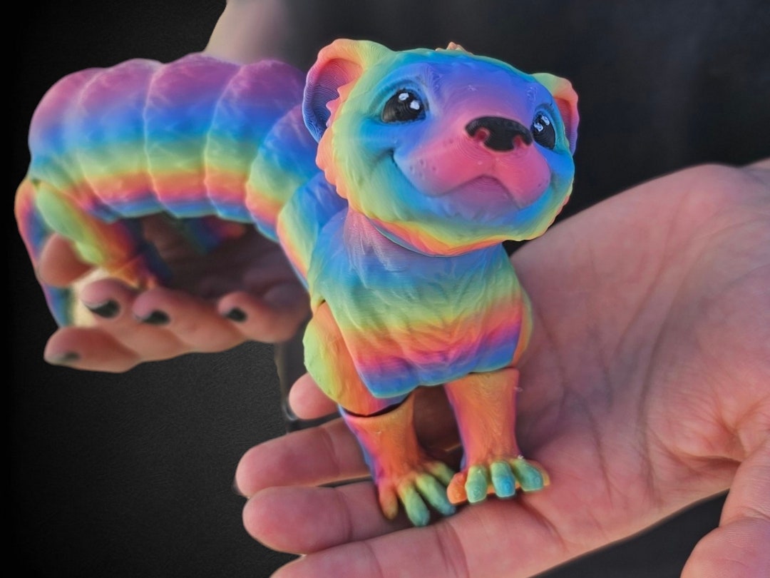 Articulating Ferret –3D Printed Poseable Flexi Animal Figurine, Ferret ...