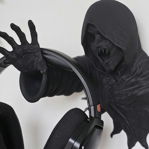 Grim Reaper Headphone Stand – Skull Gaming Headset Holder, 3D Printed ...