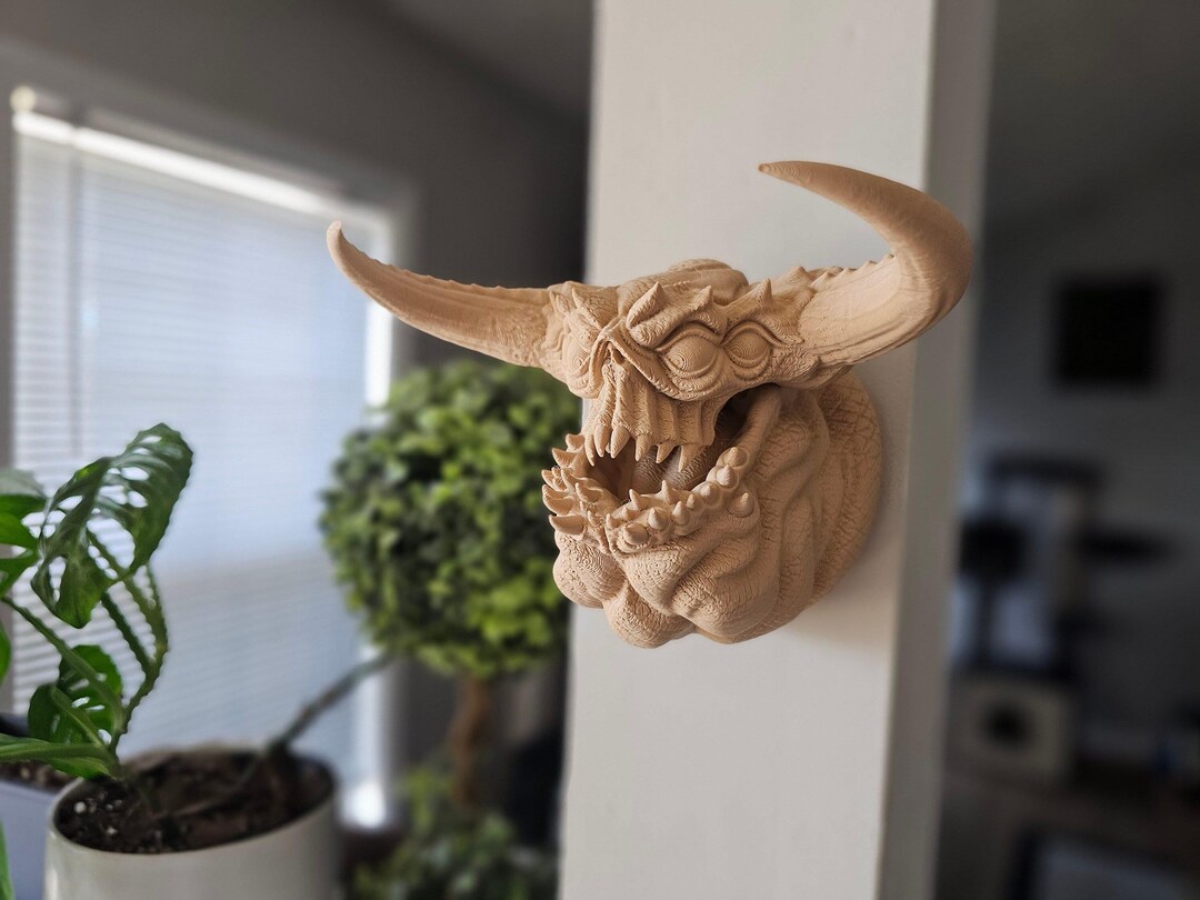 Ushi Oni Japanese Demon Wall Mount, Japanese Lore, Home Decor, Key ...