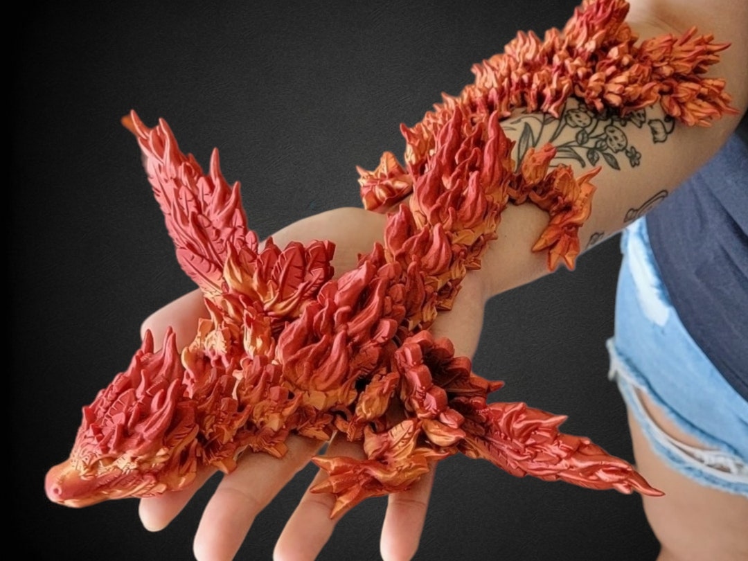18 Phoenix Fire Pyro Dragon Articulating Flexi by Cinderwing, Fidget ...