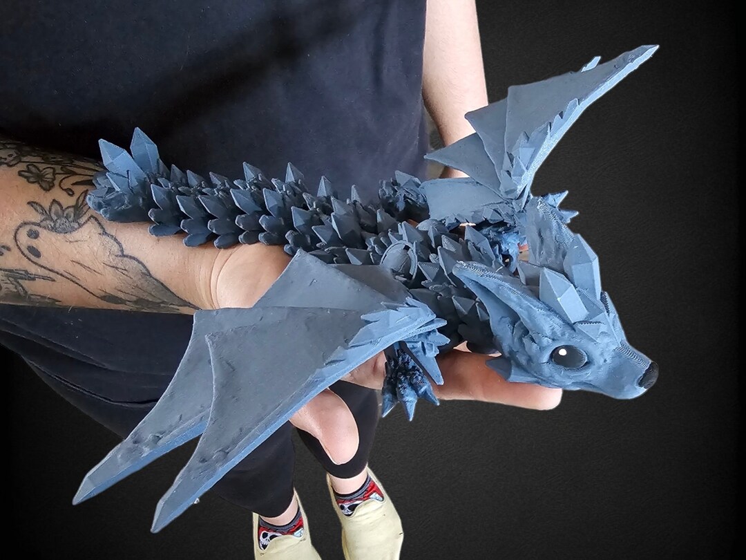 10 Baby Winged Wolf Dragon Articulating Flexi by Cinderwing, Fidget Toy ...