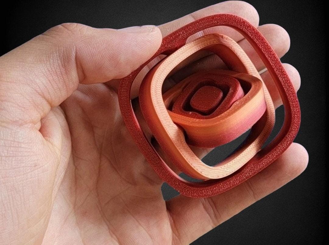 Quiet Spinning Fidget Pin – 3D Printed Sensory Toy, Discreet Handheld ...