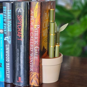 Bamboo Plant Bookends W/ Bookmarks Gift for Book Lover Librarian Gift ...