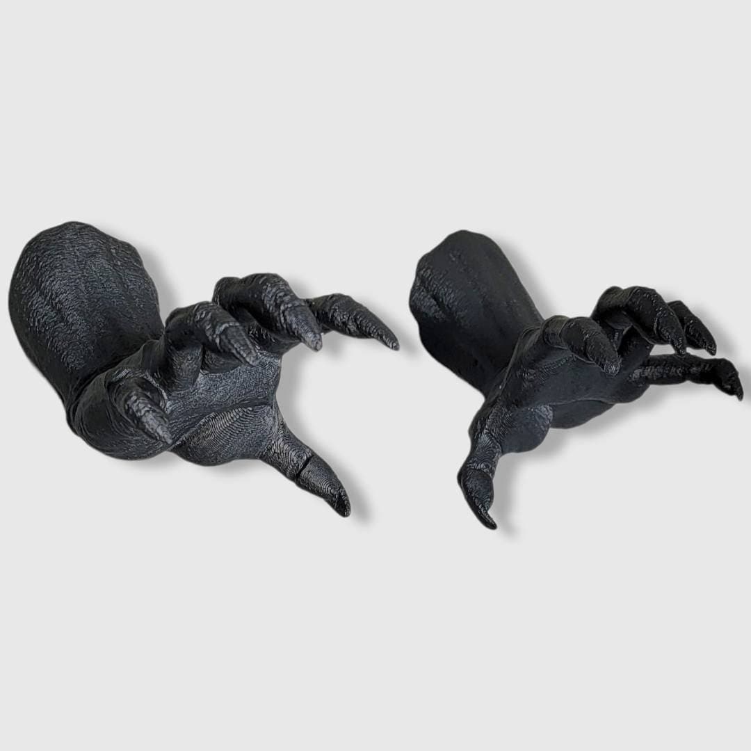Set of 2 Demon Devil Hands – Wall Mounted Gothic Hand Sculpture, Horror ...