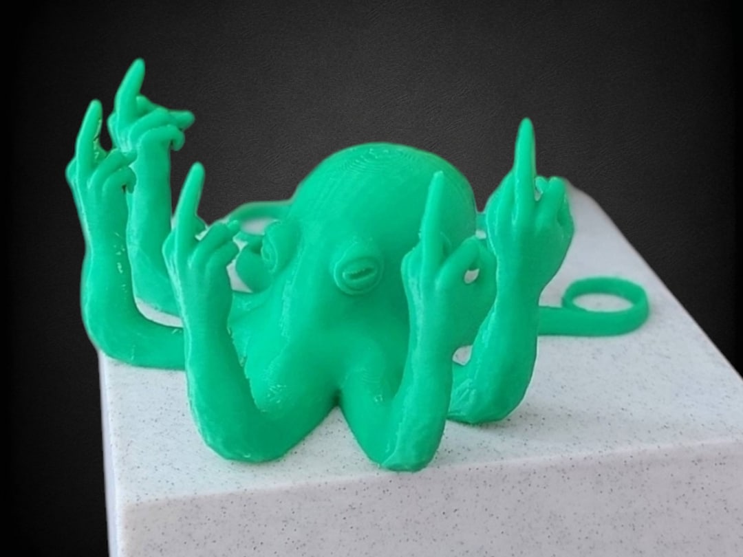 Octopus Middle Finger 3 Sizes Fucktopus Vulgar Desk 3D Printed Toy ...