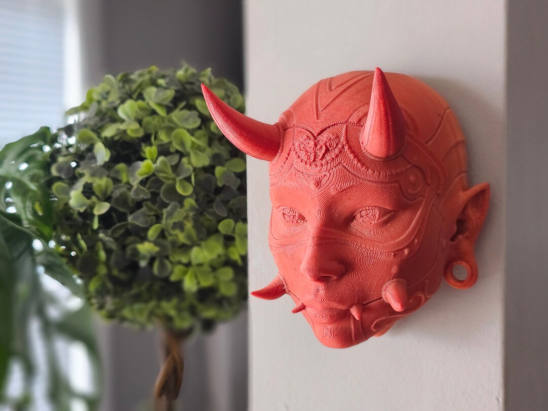 3 Size Traditional Japanese Hannya Mask Face Oni Demon Wall Mountable ...