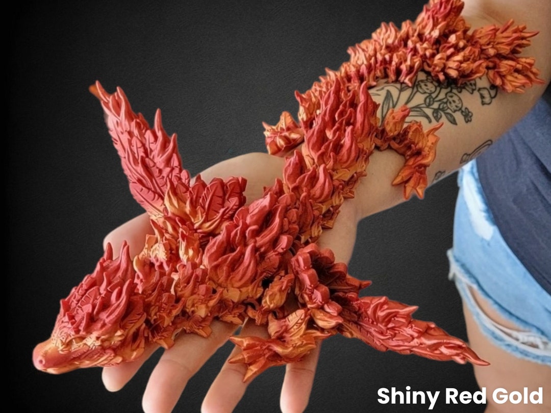18" Phoenix Fire Pyro Dragon Articulating Flexi by Cinderwing Fidget ...