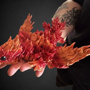 10 Baby Phoenix Heart Dragon Articulating Flexi by Cinderwing, Fidget ...
