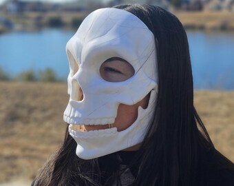 Half Skull Mask With Movable Jaw - Etsy