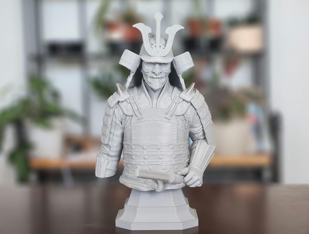 3 Sizes Samurai Bust Sculpture 3D Printed Statue Japanese Samurai Ronin ...