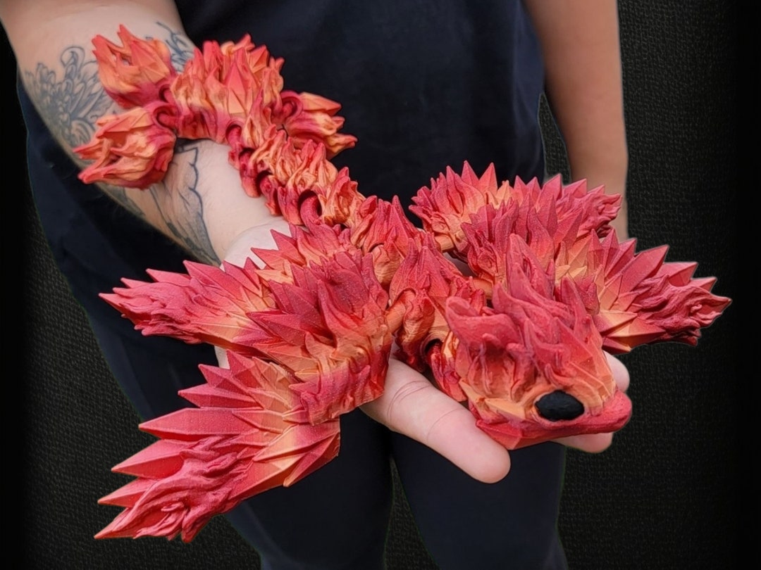 13" Fire Sprite Dragon – Articulating Flexi by Cinderwing, 3D Printed ...
