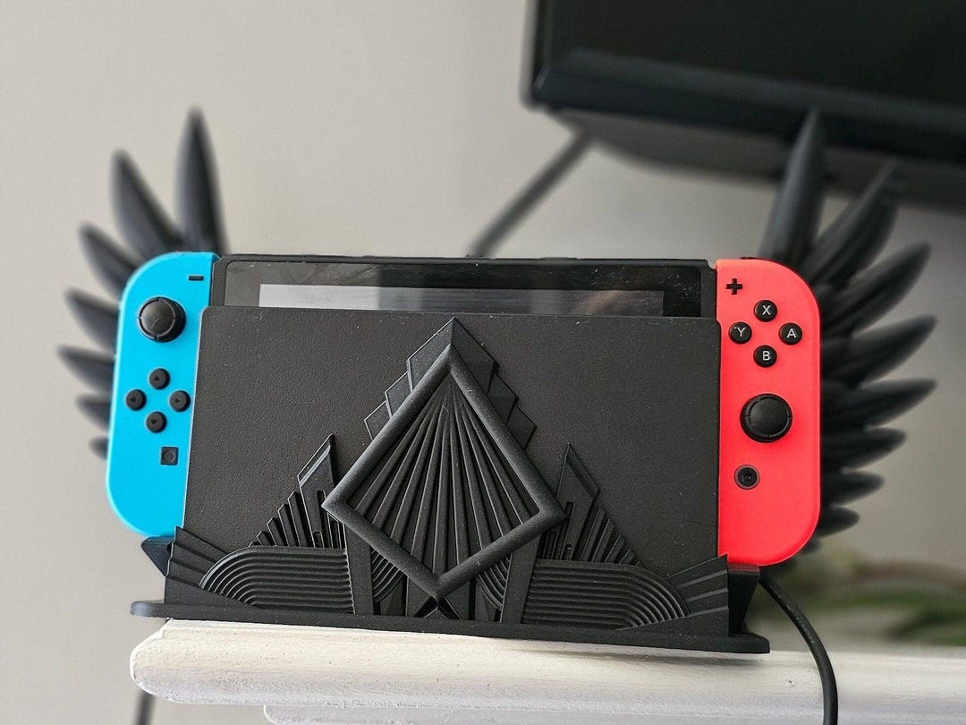 Art Deco Moveable Wings Dock for Switch Cradle Gamer Gifts 3D Printed ...