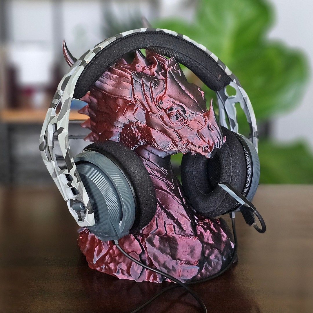 Dragon Headset Holder Stand Gaming 3D Printed Fantasy Holder Gaming ...