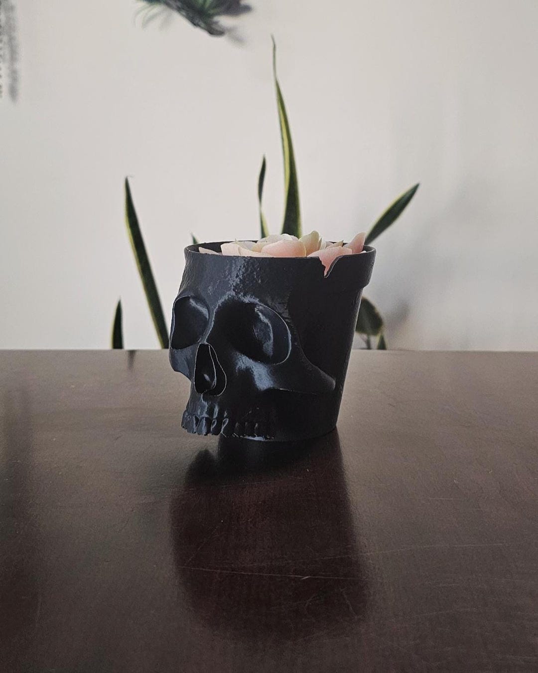 Gothic Skull Planter Pot – 3D Printed Halloween Decor, Spooky Succulent ...