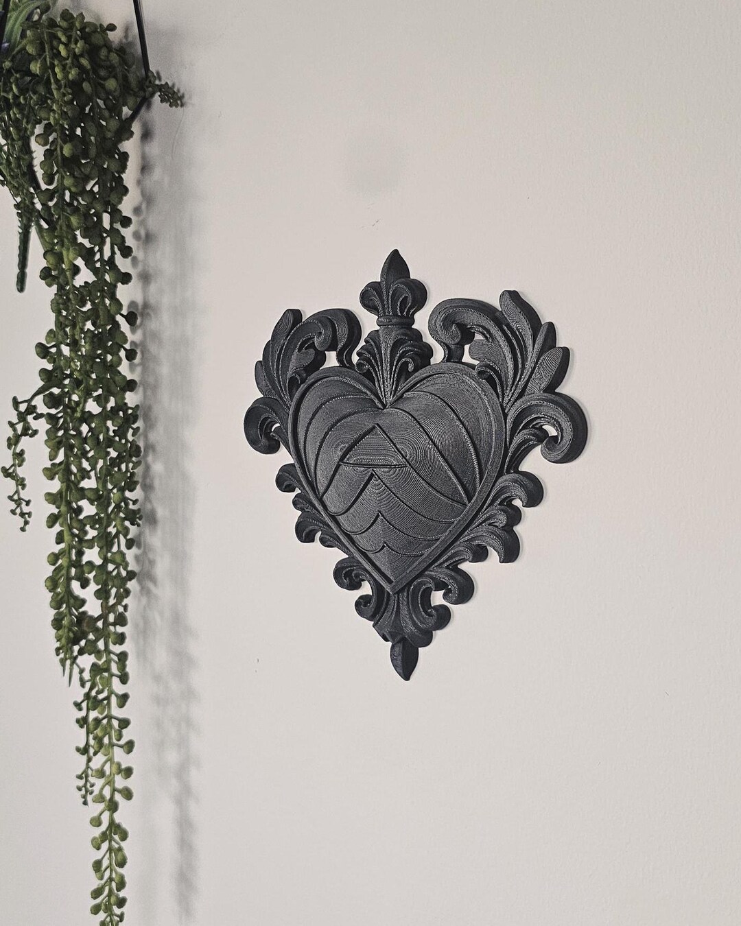 Ornate Baroque Heart Wall Plaque – 3D Printed Decorative Heart Frame ...