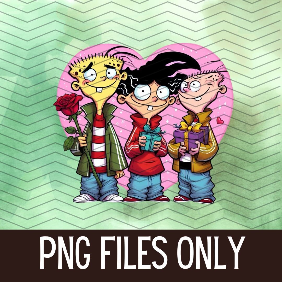 7 90s Cartoon Style Boys Valentines PNG Designs Downloadable Digital ...