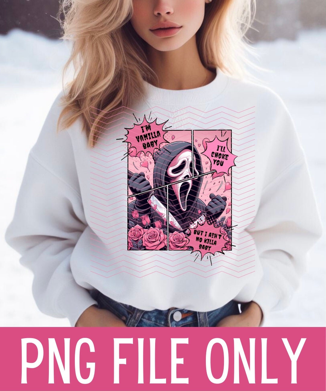 1 Cute Slasher Killer Valentine Comic PNG Designs Downloadable Digital ...