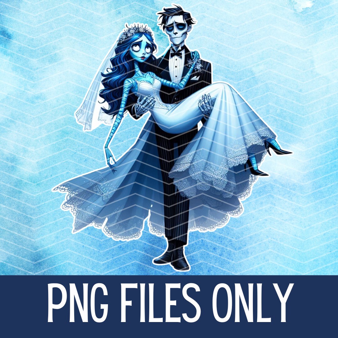 6 Deathly Bride and Groom Skeleton PNG Designs Downloadable Digital ...