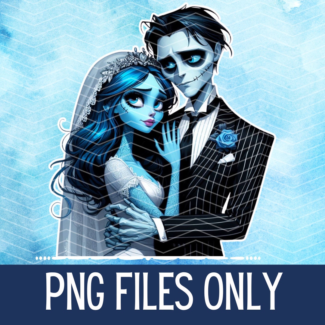 6 Deathly Bride and Groom Skeleton PNG Designs Downloadable Digital ...