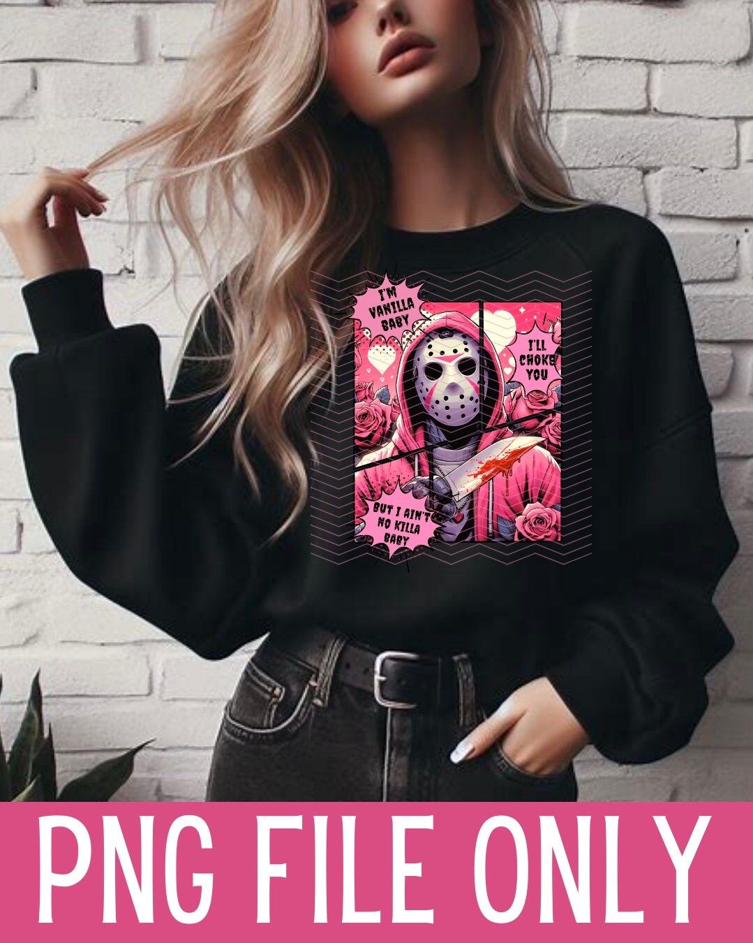 1 Cute Slasher Killer Valentine Comic PNG Designs Downloadable Digital ...