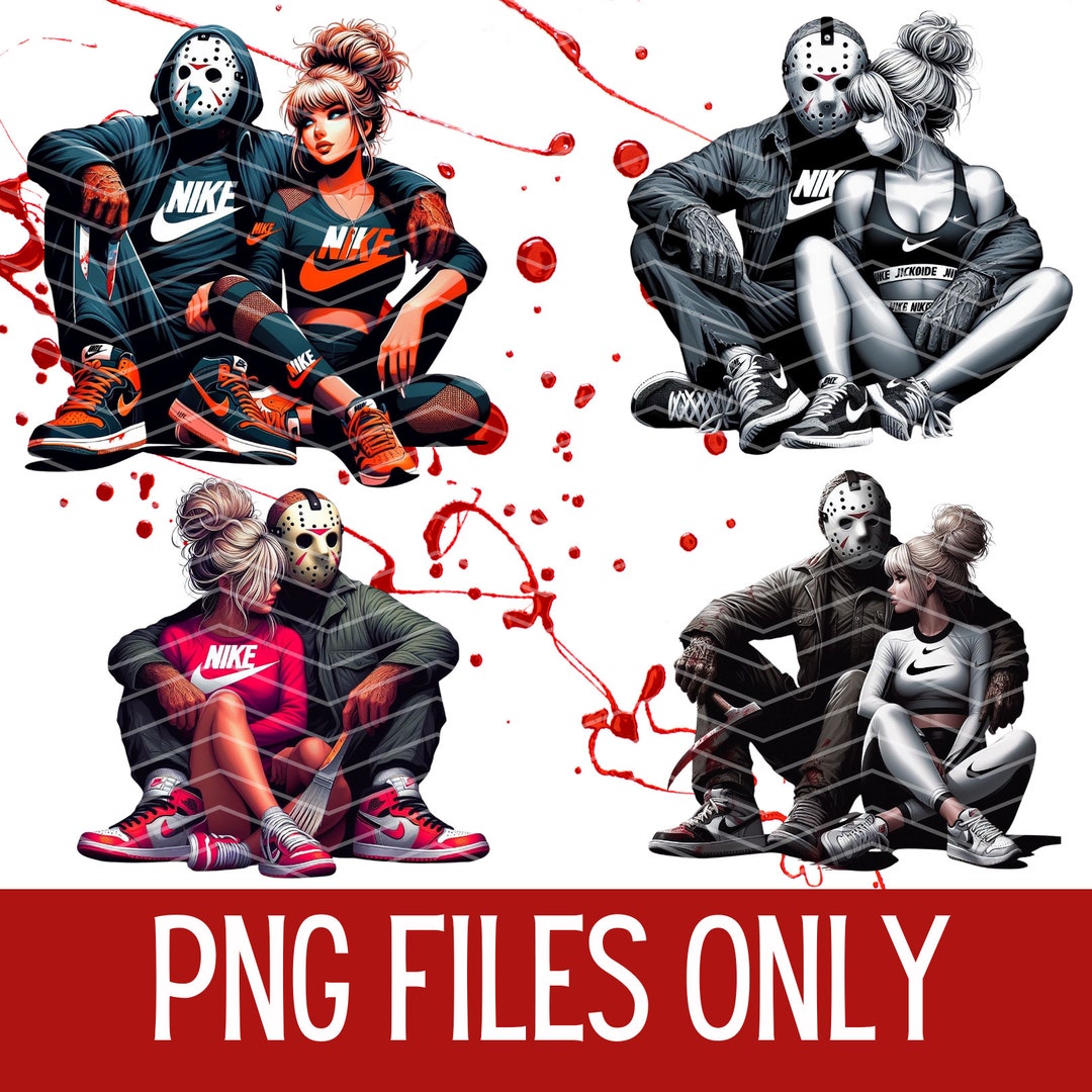 4 Slasher Jason and Girl PNG Designs Downloadable Digital File Bundle ...
