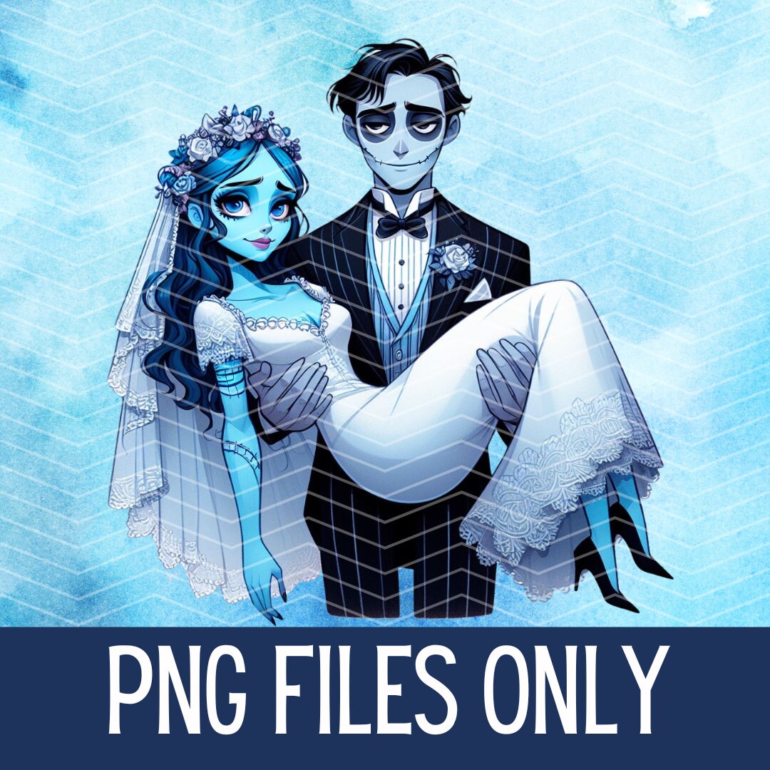 6 Deathly Bride and Groom Skeleton PNG Designs Downloadable Digital ...