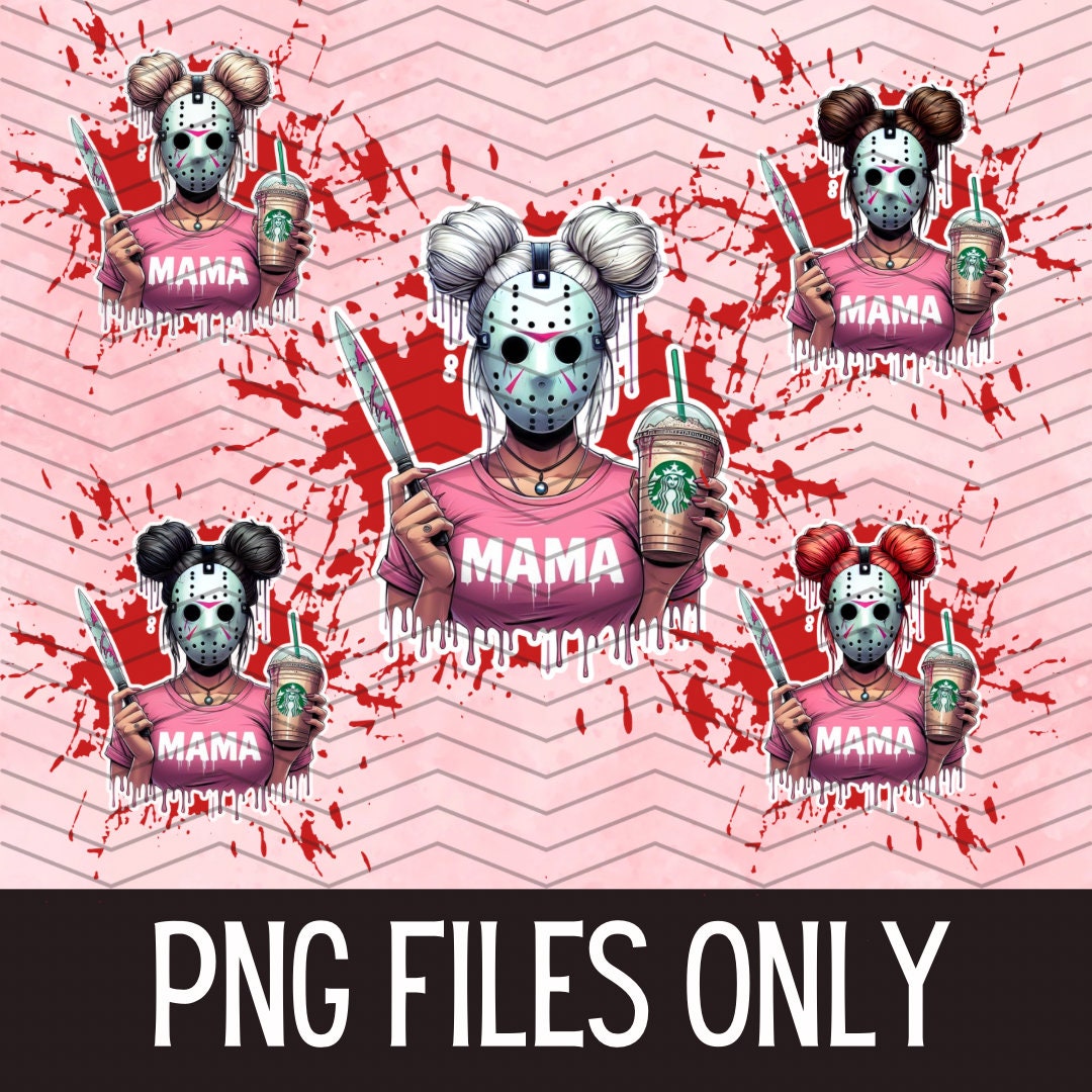 5 Killer Slasher Pink Mama PNG Designs Downloadable Digital File Bundle ...