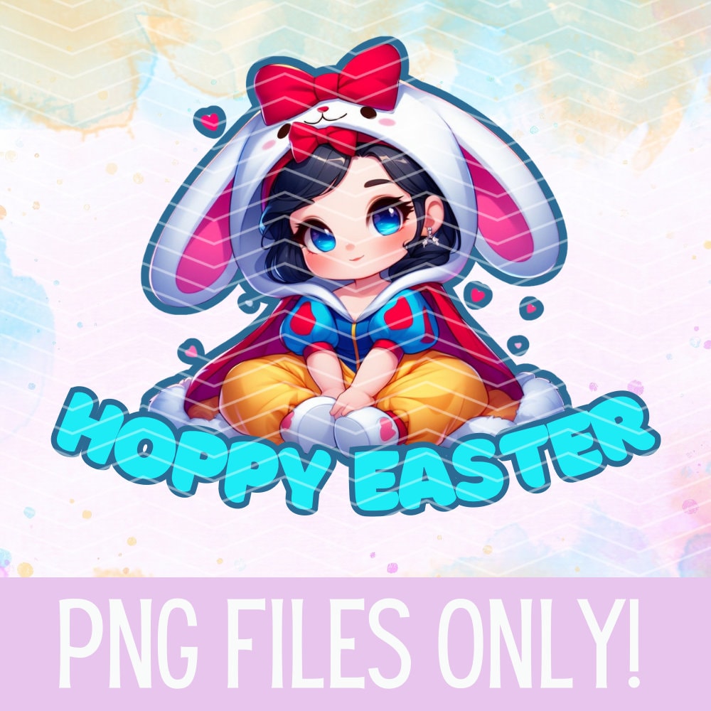 4 Cute Snow White Bunny PNG Designs Downloadable Digital File Bundle ...