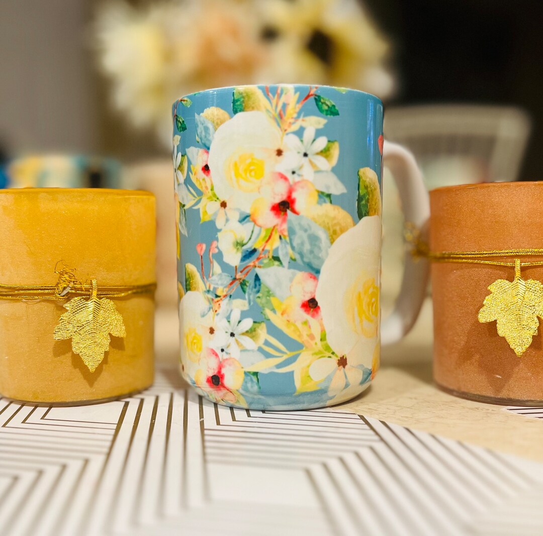 Spring Inspired Mugs, Flowers, Pastel, Gift for Her, Flower Garden ...