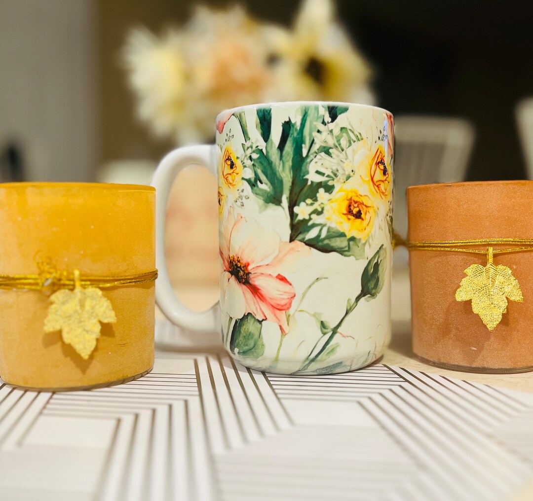 Spring Inspired Mugs, Flowers, Pastel, Gift for Her, Flower Garden ...