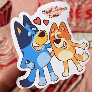 Bluey & Bingo / Mejor hermana de todos los tiempos / Pegatina de vinilo ...