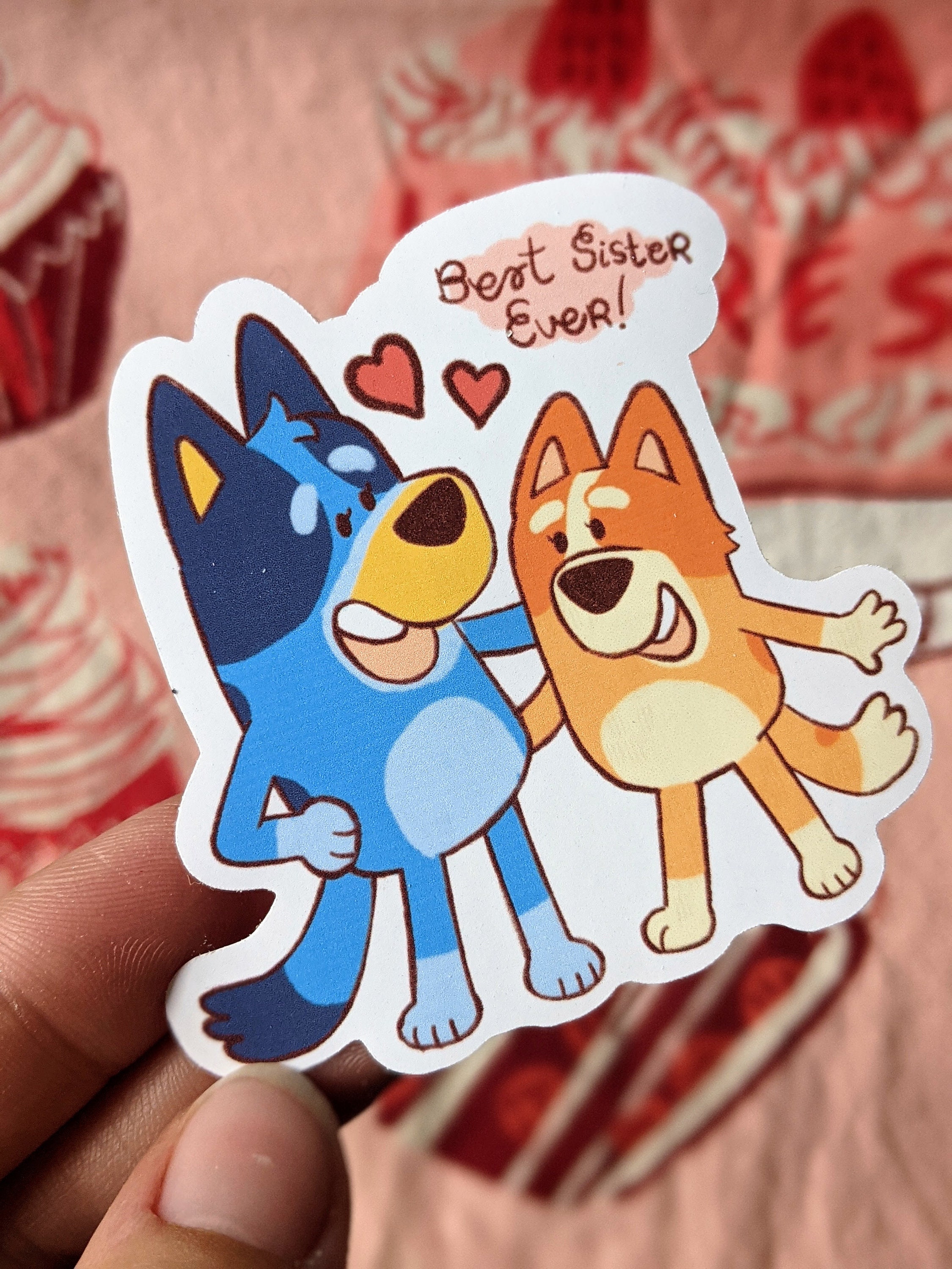 Bluey & Bingo | Best Sister Ever | Bluey Vinyl Sticker | Disney Junior ...