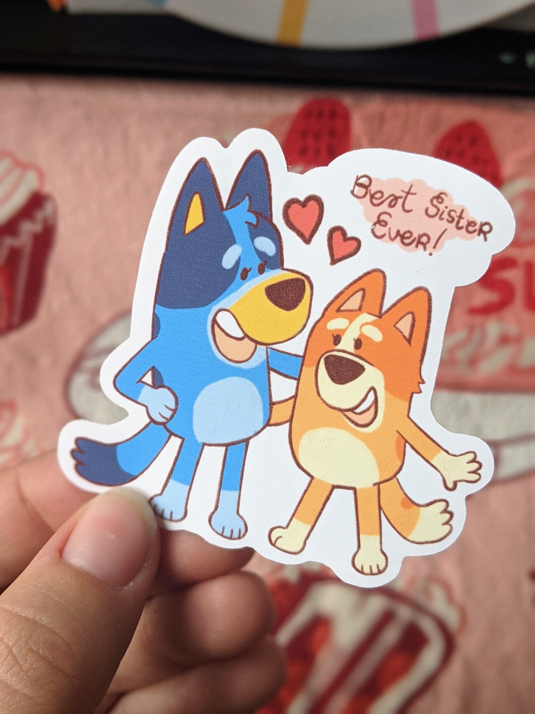 Bluey & Bingo | Best Sister Ever | Bluey Vinyl Sticker | Disney Junior ...