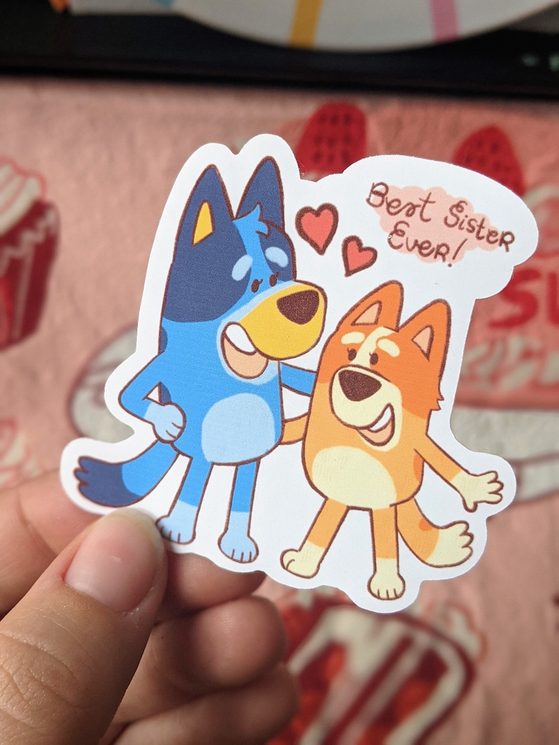 Bluey & Bingo / Mejor hermana de todos los tiempos / Pegatina de vinilo ...