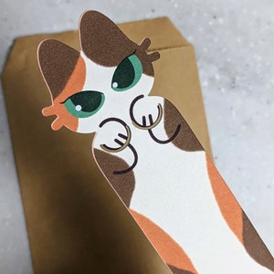 Cute Peeking Cat Bookmarks | 3 Designs - Etsy