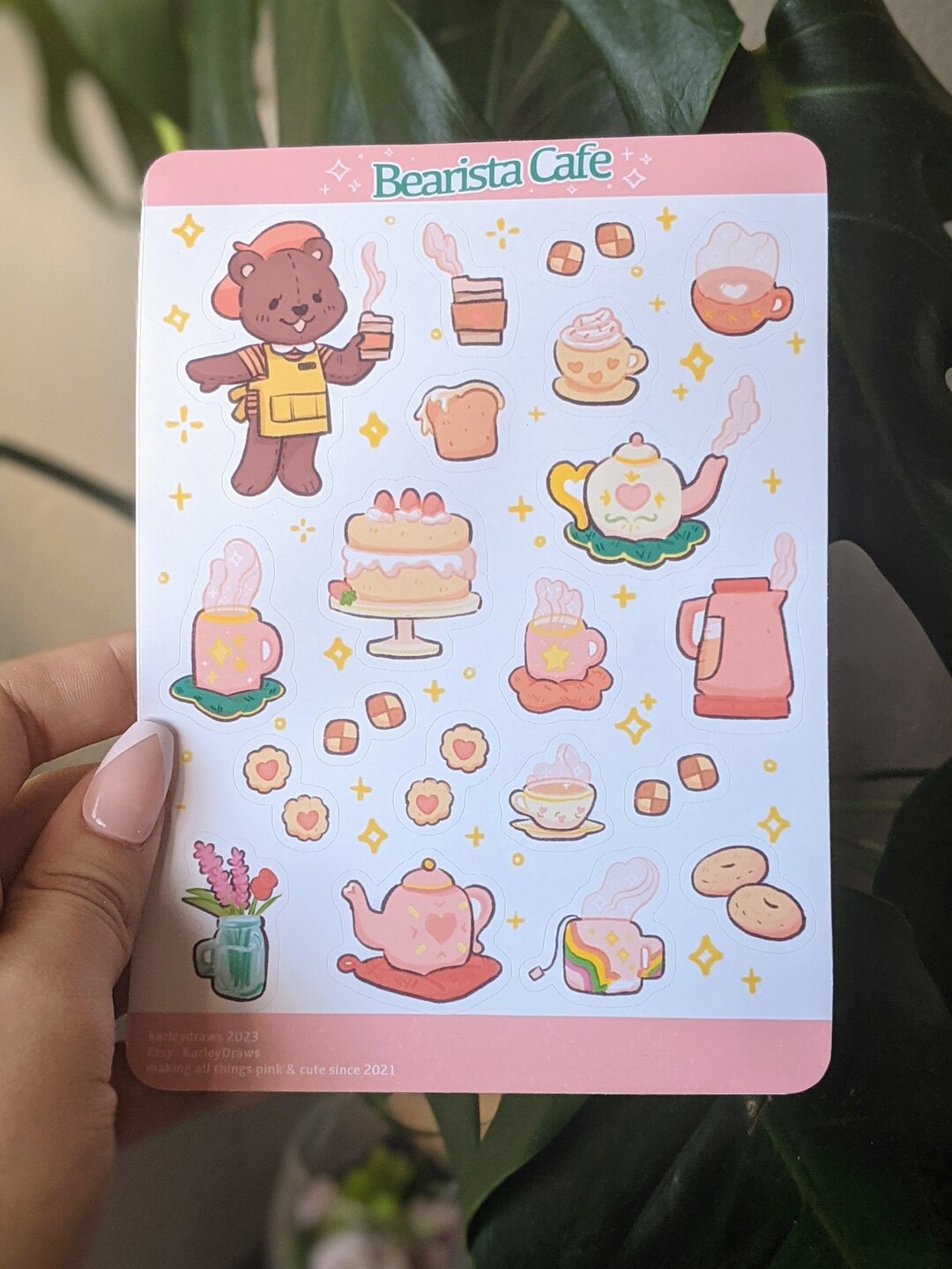Bearista Cafe Sticker Sheet | Cozy Planner Stickers (20pcs) - Etsy