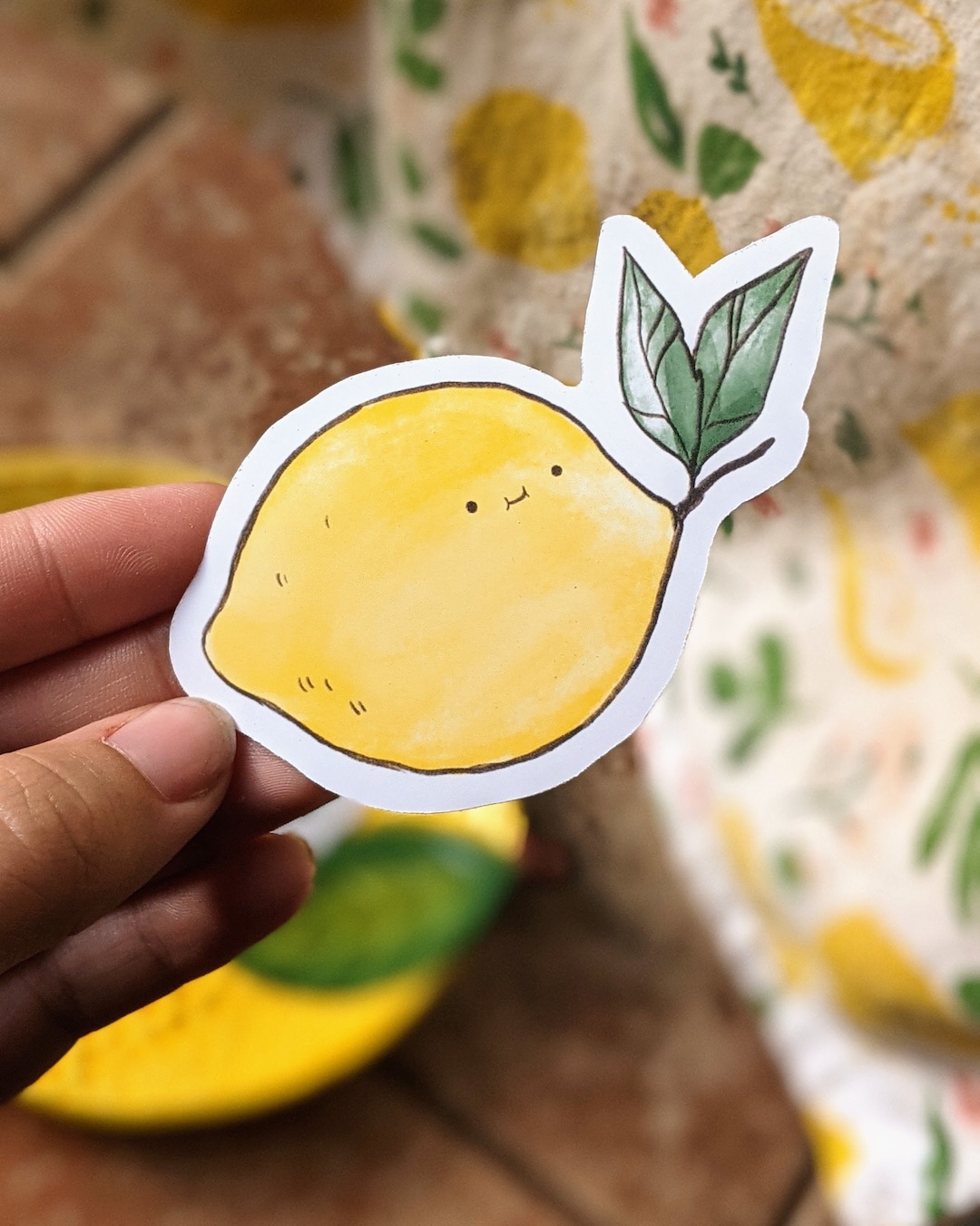 Happy Lemon Sticker, Fruit Collection 001 - Etsy