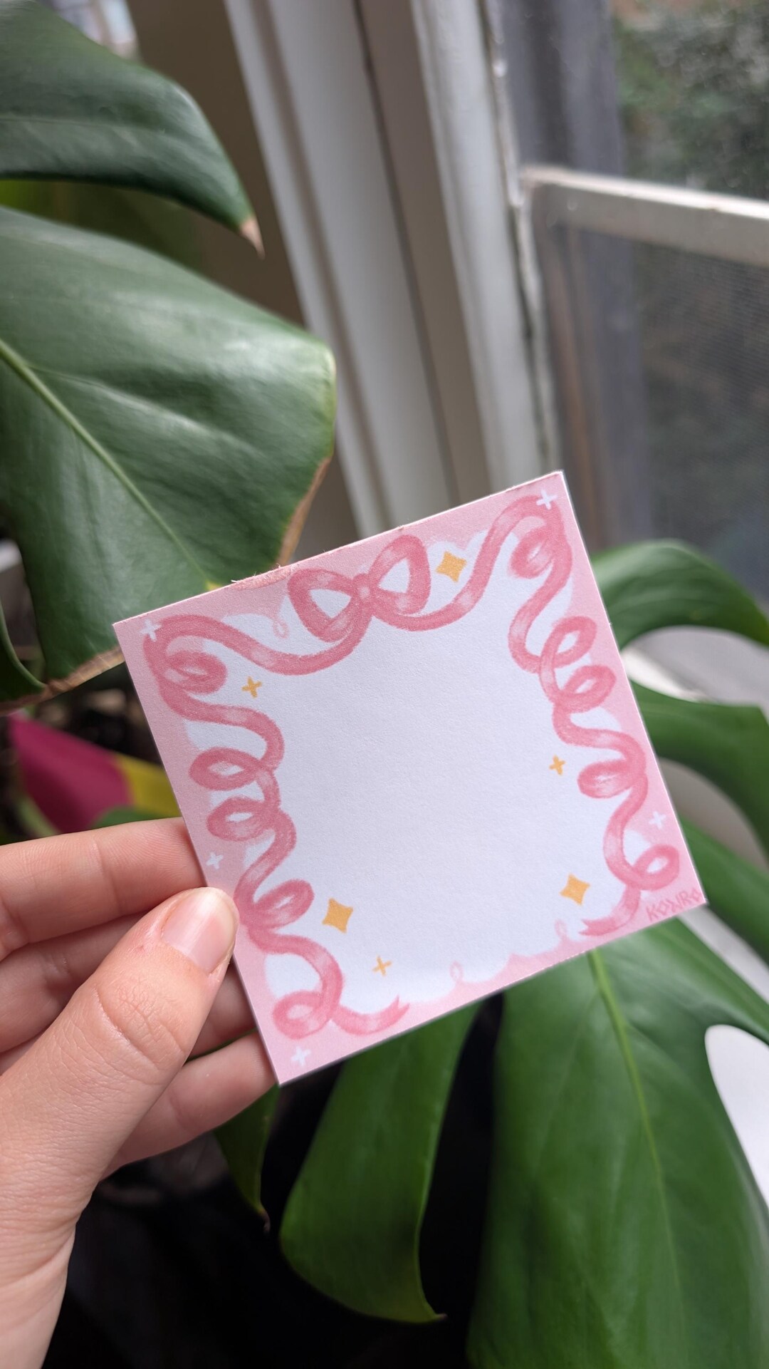 Pink Ribbon Notepad | Coquette Note Pad, Hand-drawn Design - Etsy