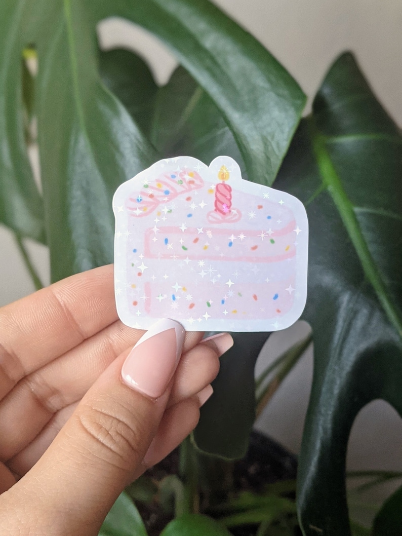 Kawaii Cake | Holographic Vinyl Sticker - Etsy