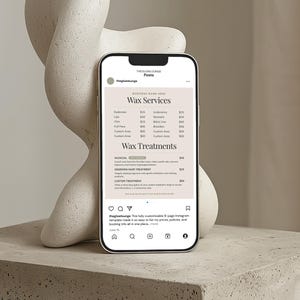 Esthetician Service Menu Template Bundle | Editable Canva Templates for ...