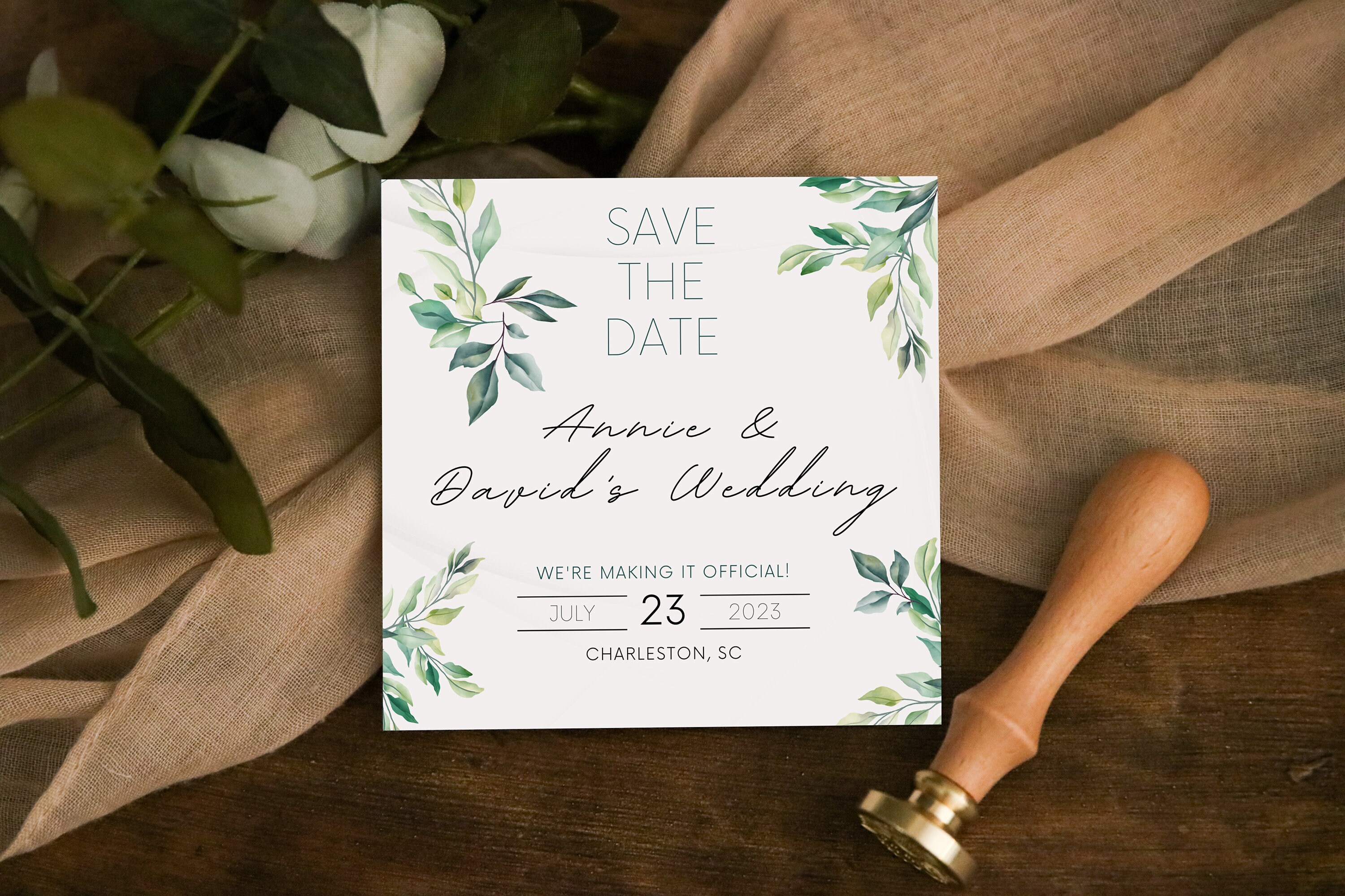 Square Invitation Mockup Photo Square Announcement Card - Etsy