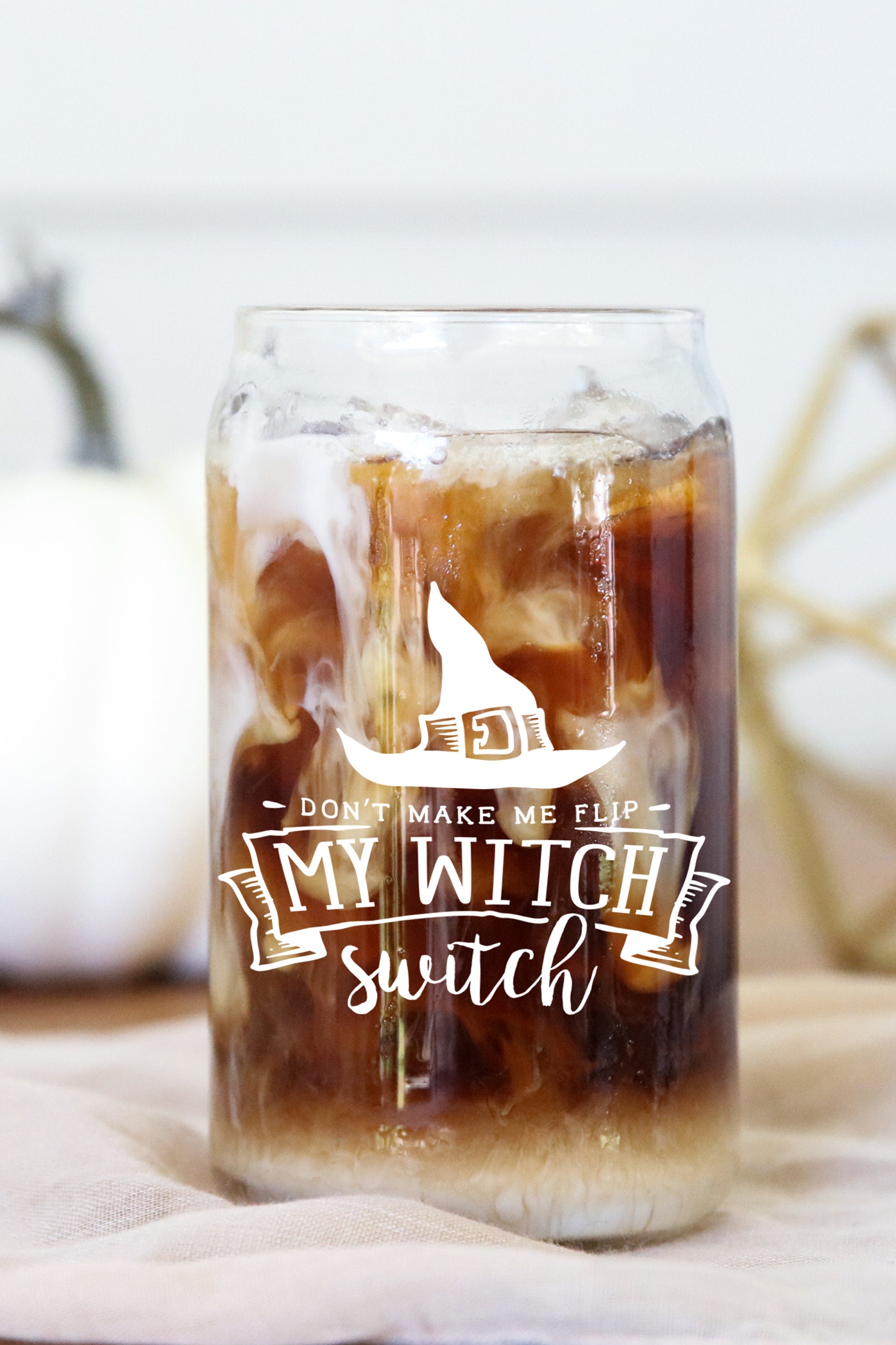 Iced Coffee Glass Mock Up Autumn Libbey Glass Mock Fall - Etsy