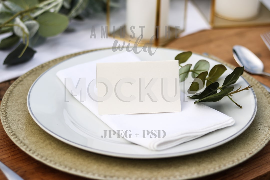 Tent Fold Place Card Mockup, Place Card Mock Photo, Table Setting Mock ...