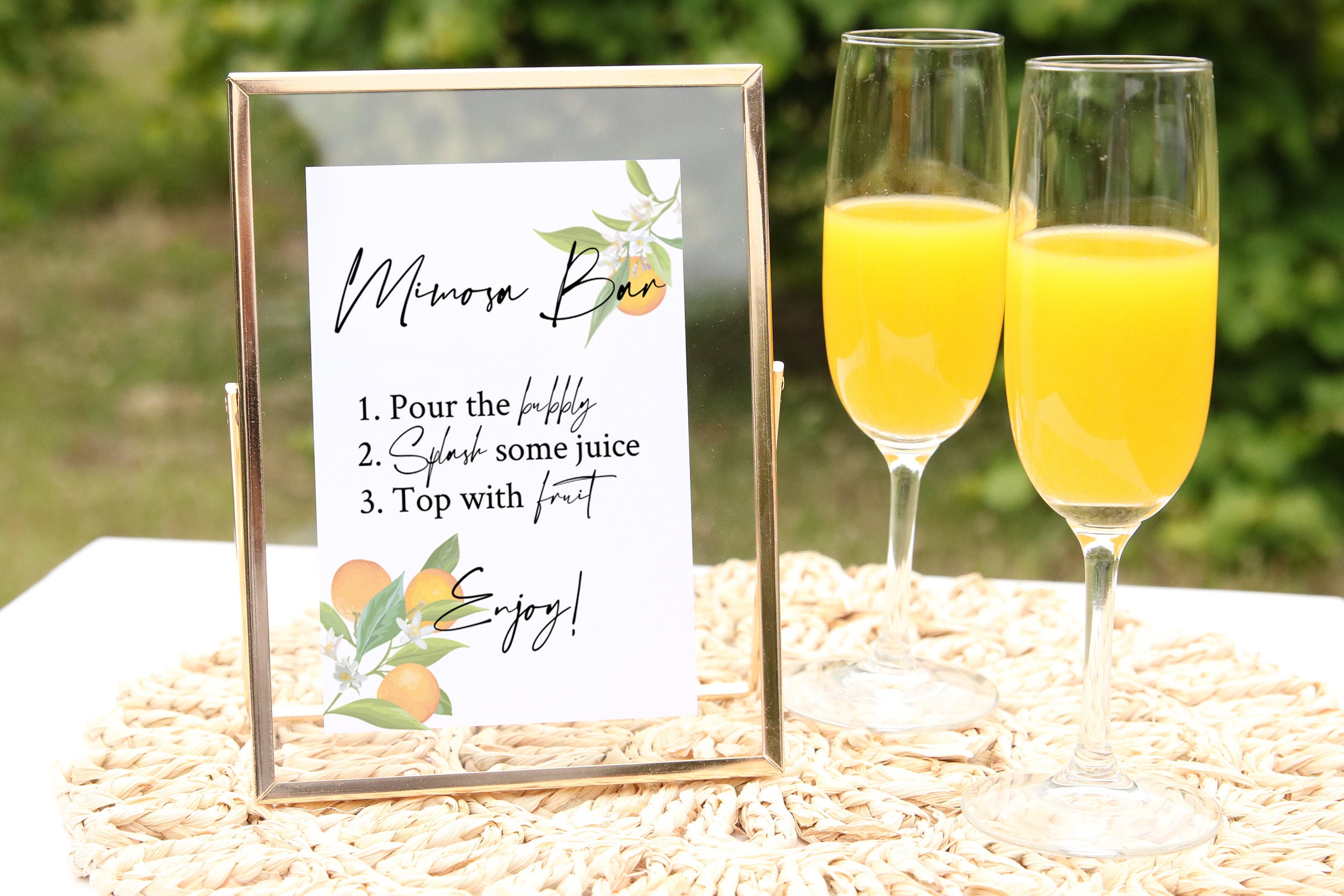 Mockup Mimosa Bar Sign Wedding Brunch Sign Mock Sign Template Mock ...