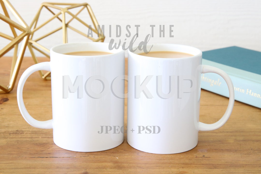 Two Mugs Mockup, Coffee Mug Mockup, Front and Back Mug Mockup - Etsy