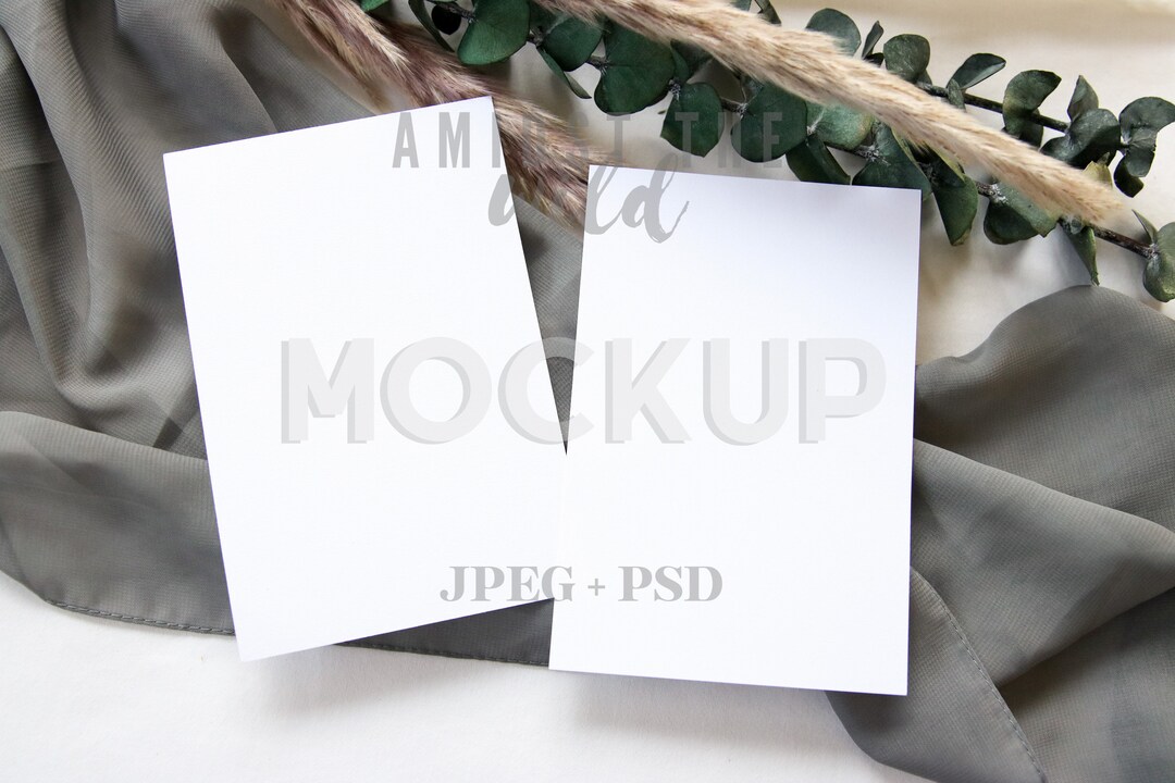 Elegant 4x6 Invitation Card Mockup, Classic Vertical Card Mockup ...
