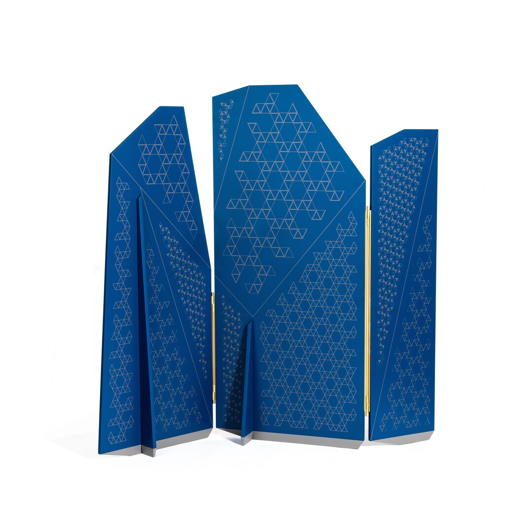 Blue Room Divider Zefiro a Made in Italy Luxury Folding - Etsy Australia